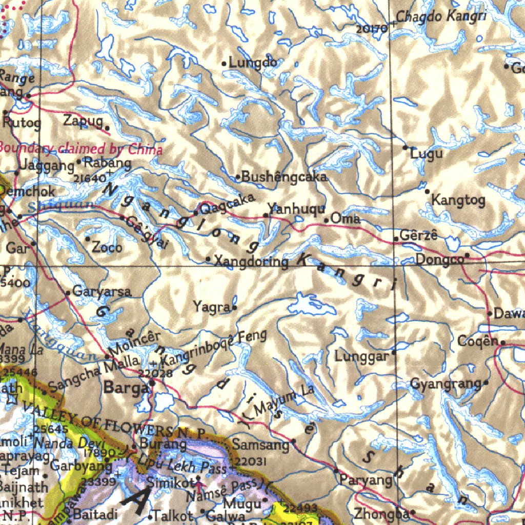 South Asia With Afghanistan & Myanmar 1997 Map by National Geographic ...