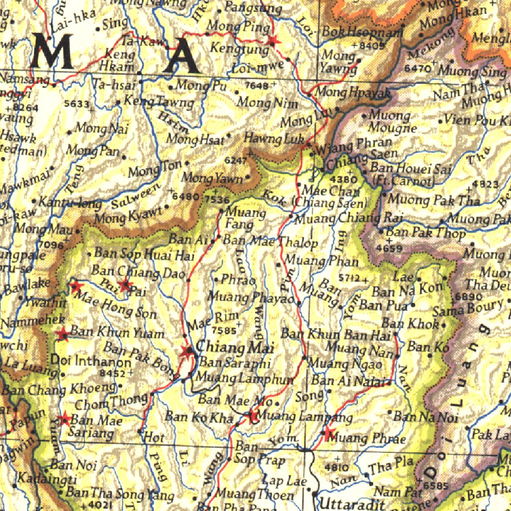 Southeast Asia 1955 Map by National Geographic | Avenza Maps