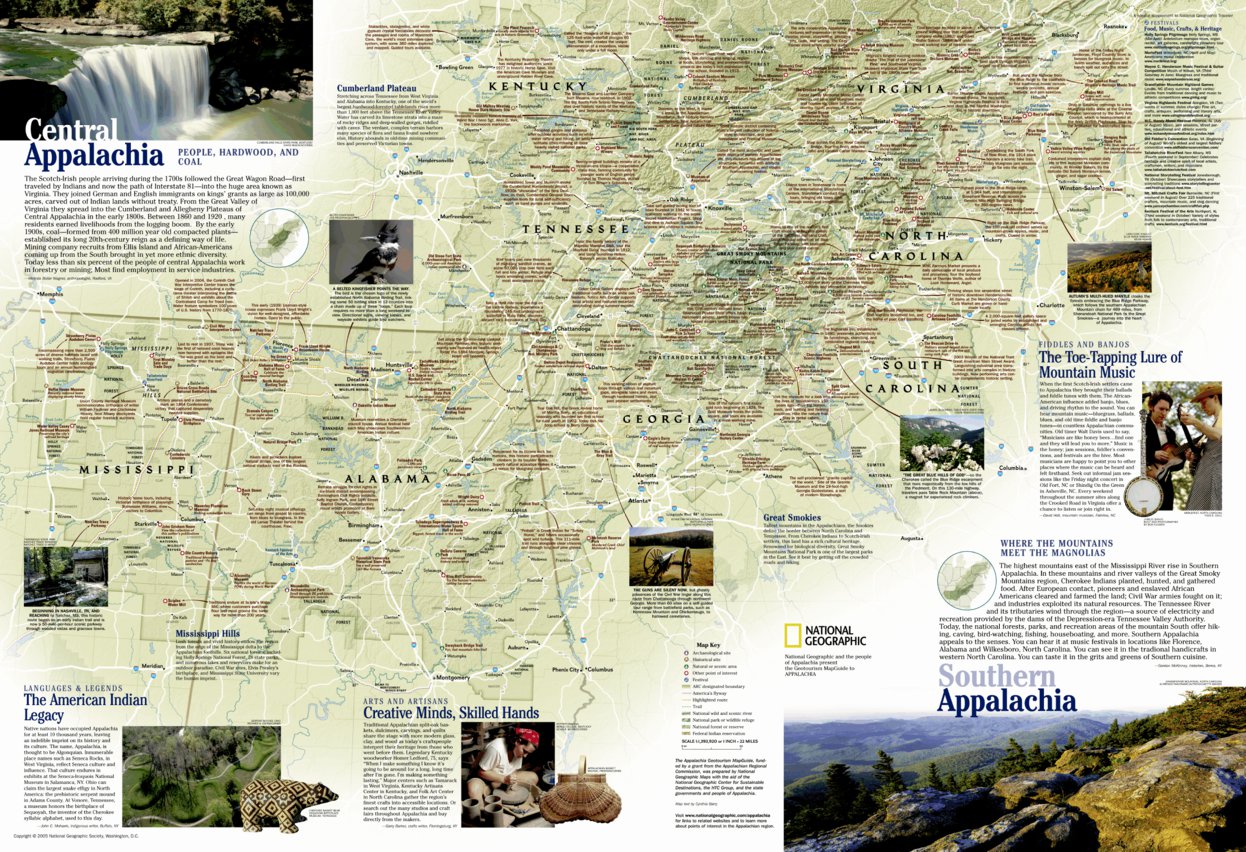 Southern Appalachia Geotourism Map by National Geographic | Avenza Maps