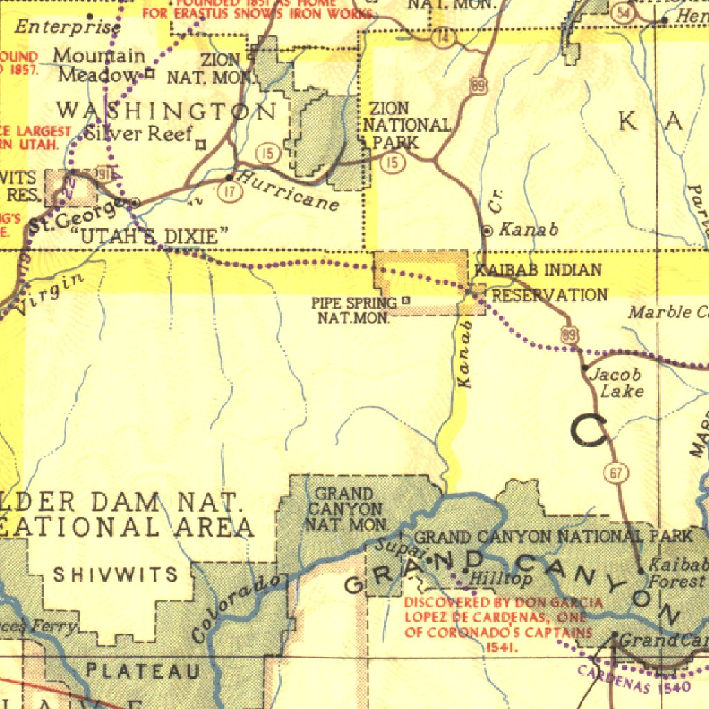 Southwestern United States Map 1940 by National Geographic | Avenza Maps