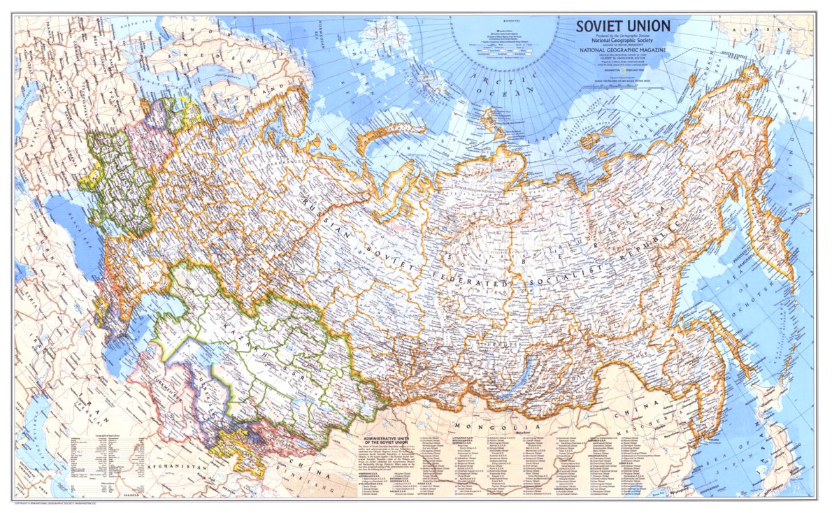 Soviet Union 1976 Map by National Geographic | Avenza Maps