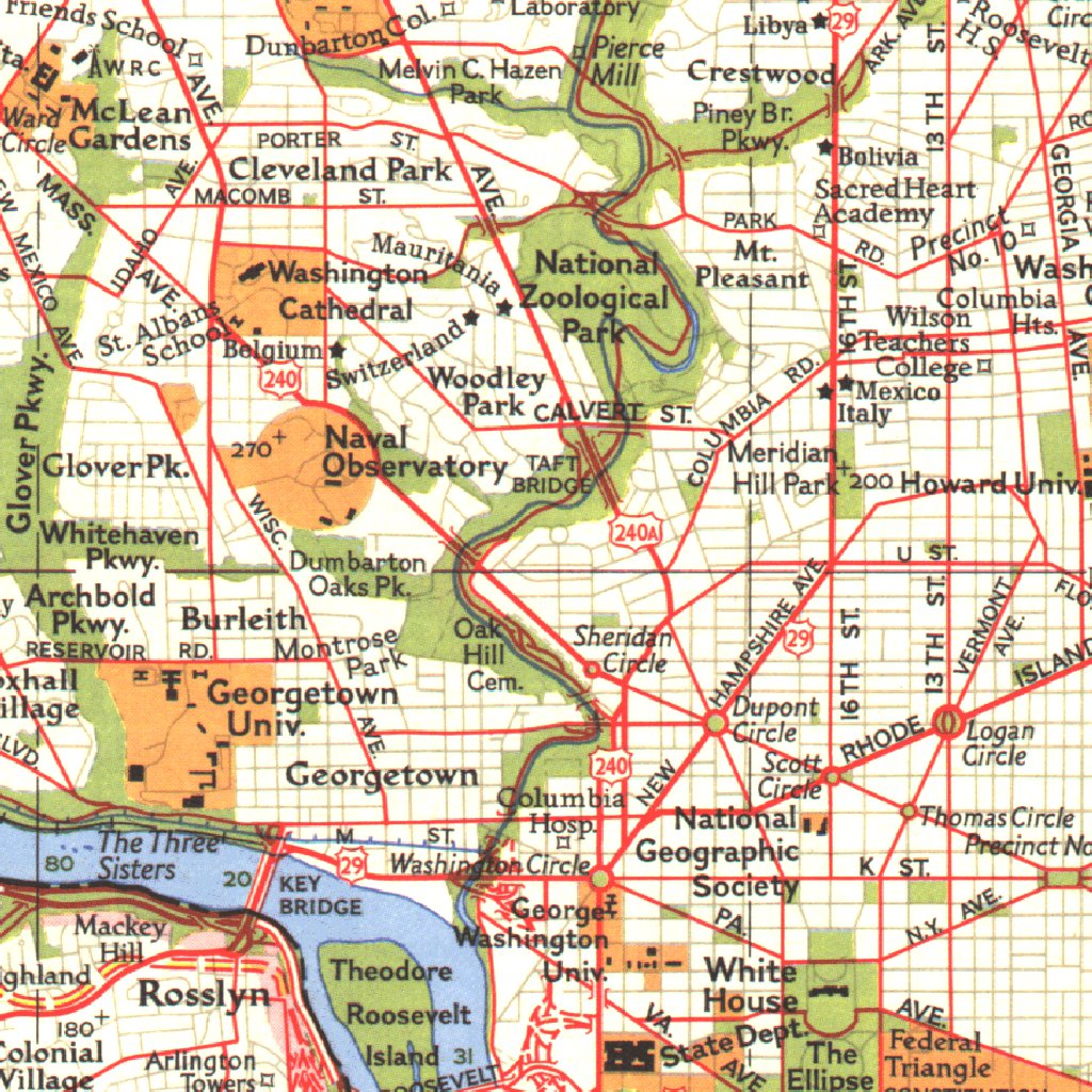 Suburban Washington 1964 Map by National Geographic | Avenza Maps