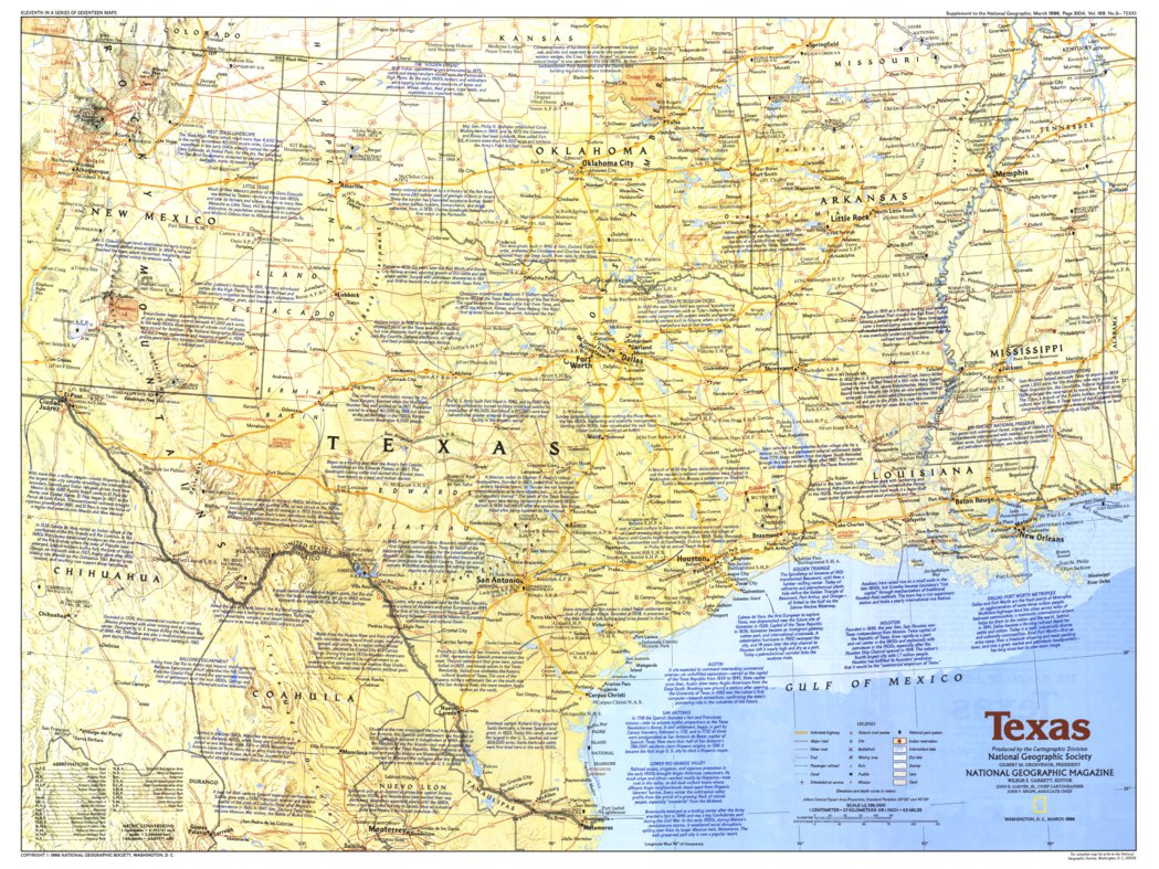 Texas 1986 Map by National Geographic | Avenza Maps