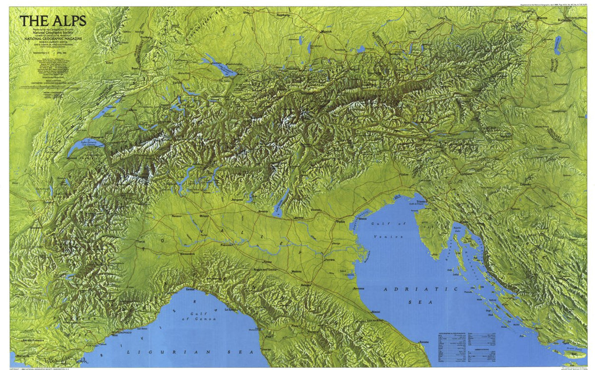 The Alps 1985 Map by National Geographic | Avenza Maps
