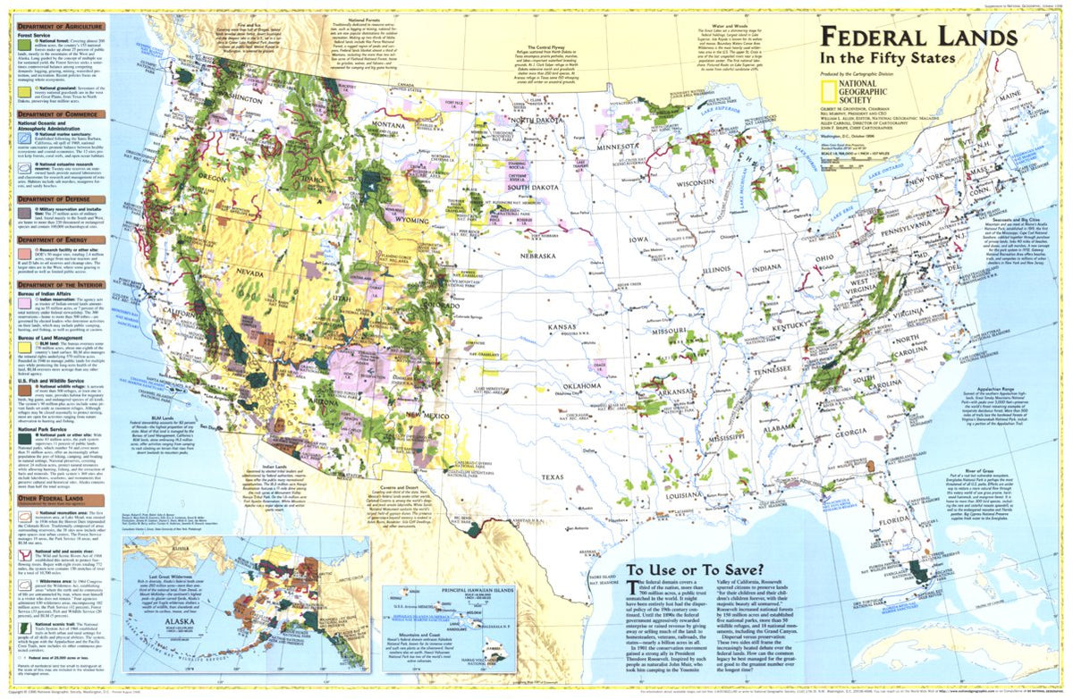 United States Federal Lands 1996 Map by National Geographic | Avenza Maps