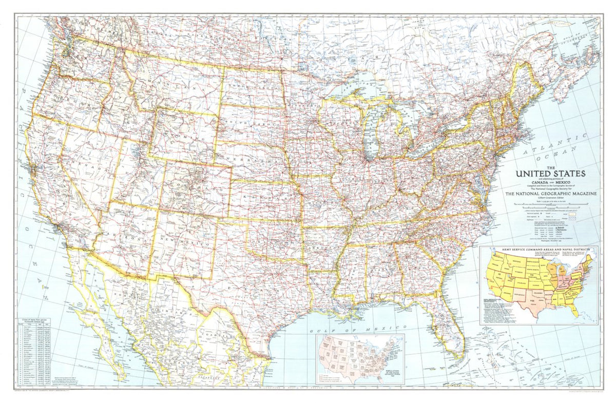 United States Of America 1940 Map by National Geographic | Avenza Maps