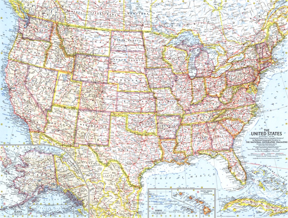 United States Of America 1961 Map by National Geographic | Avenza Maps