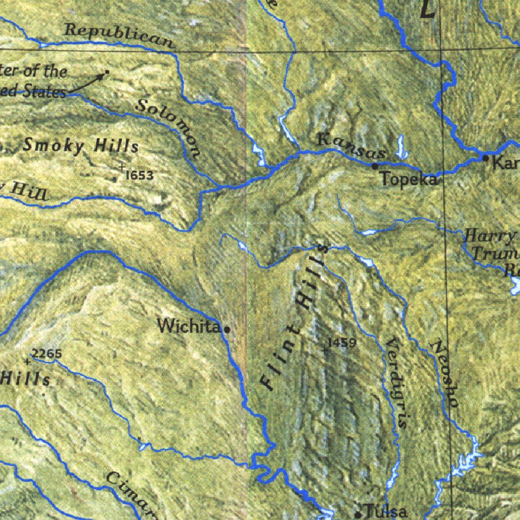 United States, The Physical Landscape 1996 Map by National Geographic ...
