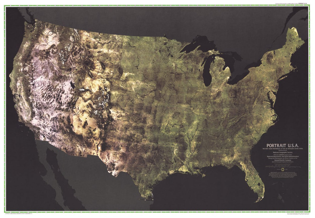 USA Portrait 1976 Map by National Geographic | Avenza Maps