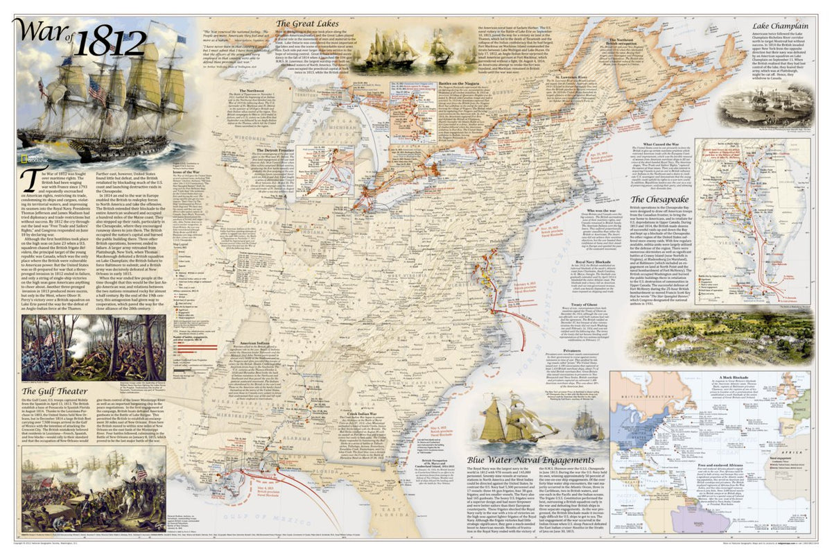 War of 1812 Map by National Geographic | Avenza Maps
