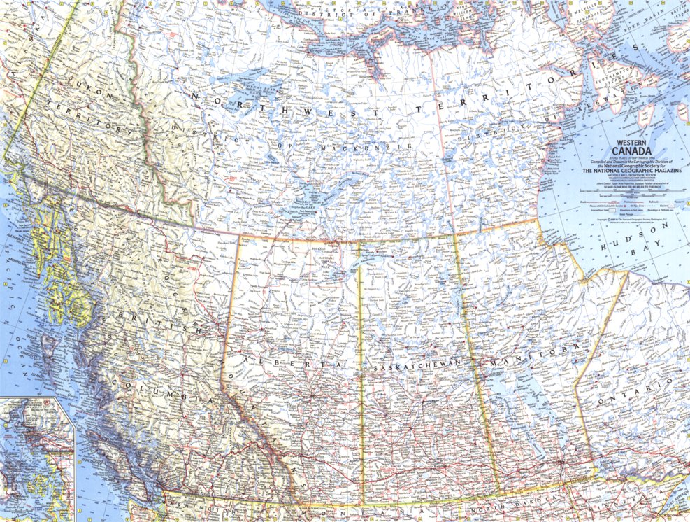 Western Canada Map 1966 by National Geographic | Avenza Maps