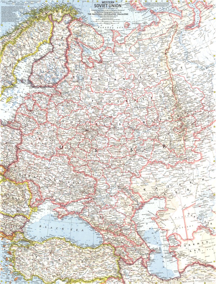Western Soviet Union 1959 Map by National Geographic | Avenza Maps