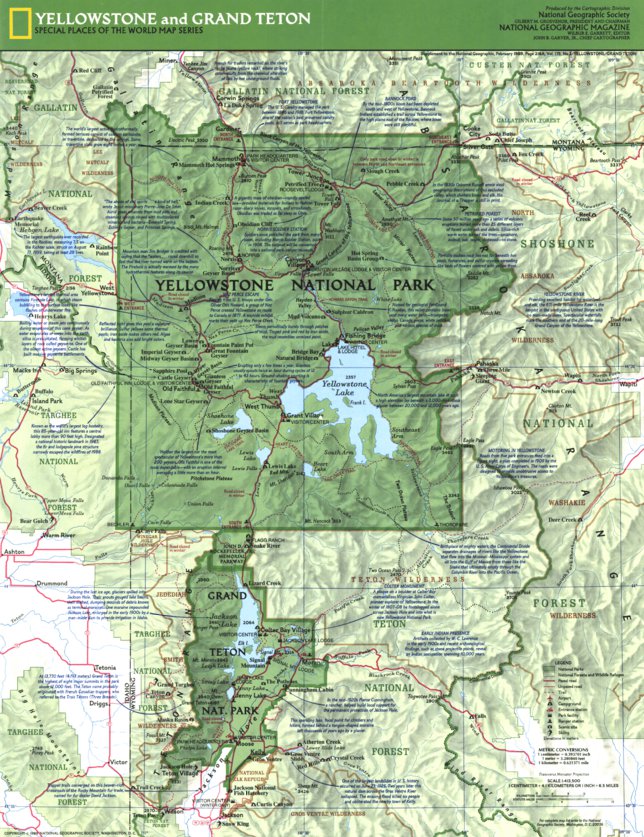 Yellowstone & Grand Teton 1989 Map by National Geographic | Avenza Maps
