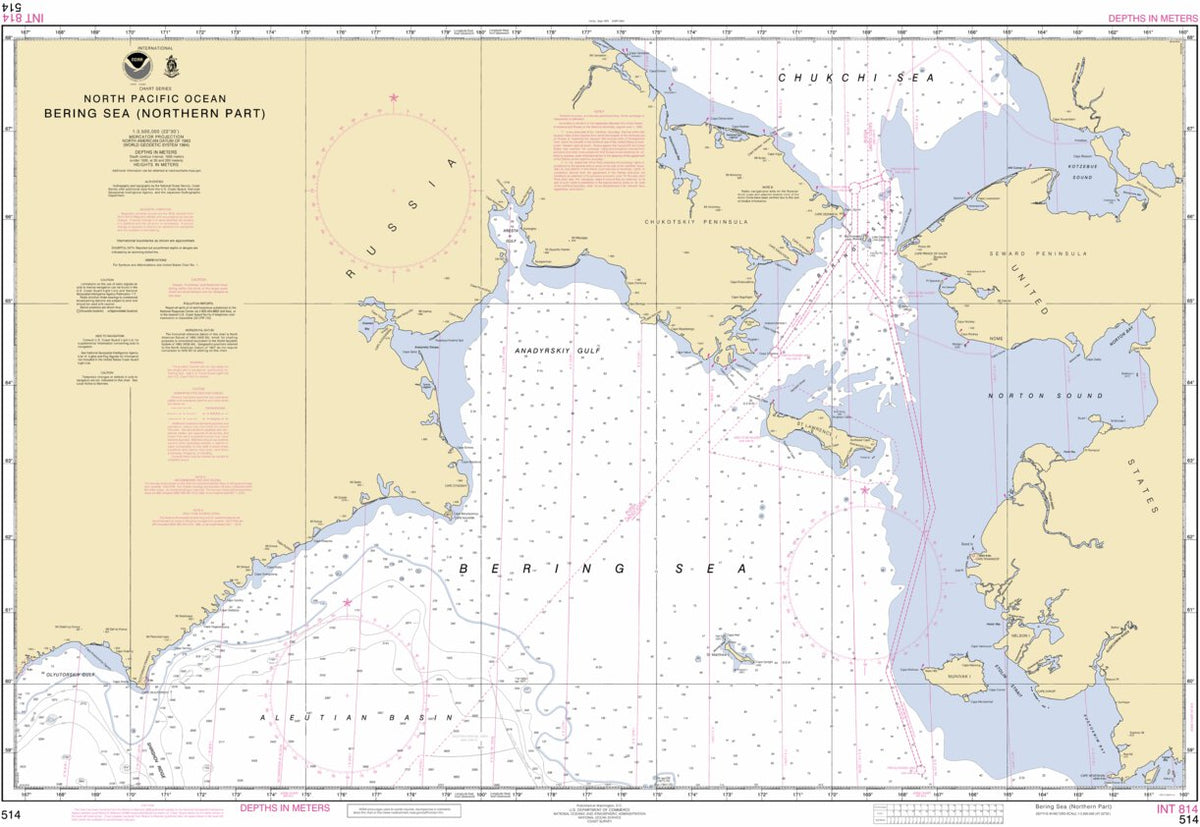 Bering Sea Northern Part Map by National Oceanographic & Atmospheric ...
