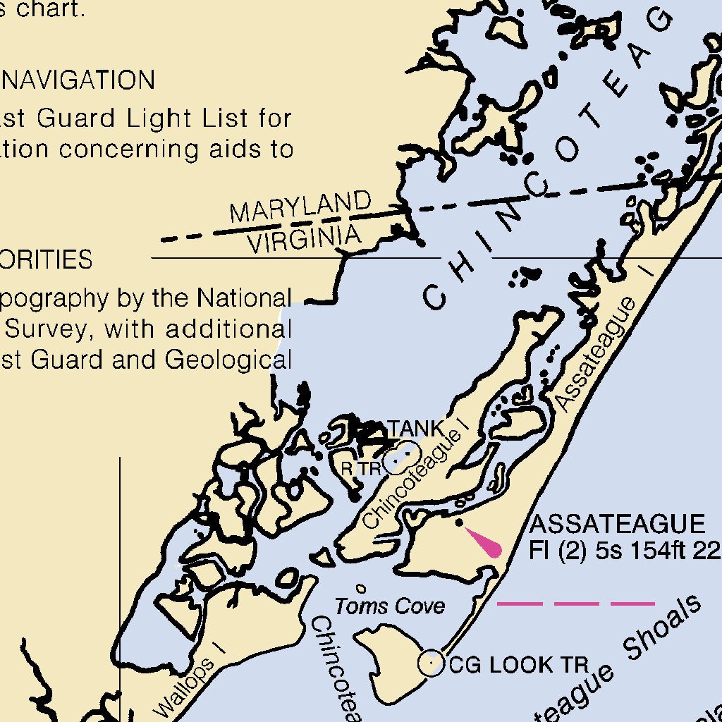 Cape May To Cape Hatteras Map by National Oceanographic & Atmospheric ...