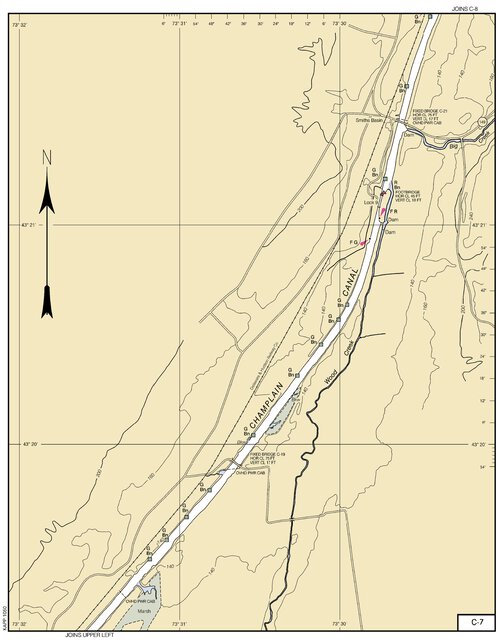 Champlain Canal - Wood Creek Map by National Oceanographic ...
