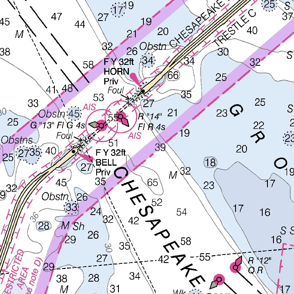 Chesapeake Bay Entrance Map by National Oceanographic & Atmospheric ...