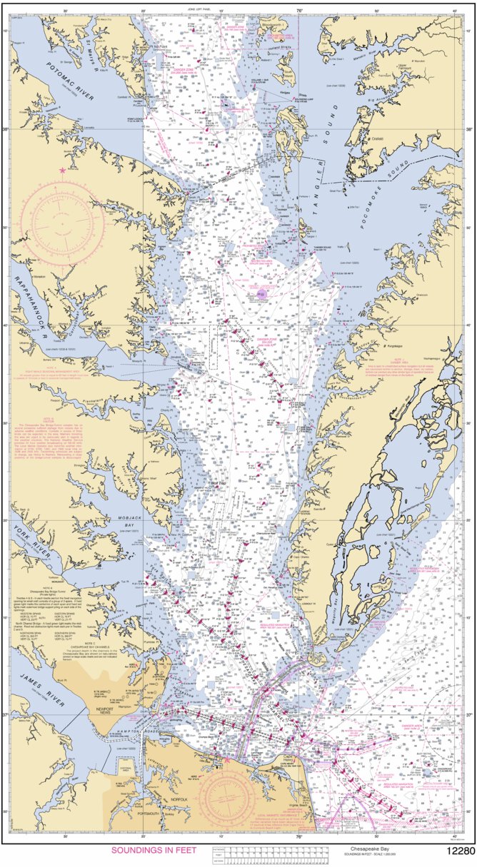 Chesapeake Bay - Southern Part Map by National Oceanographic ...