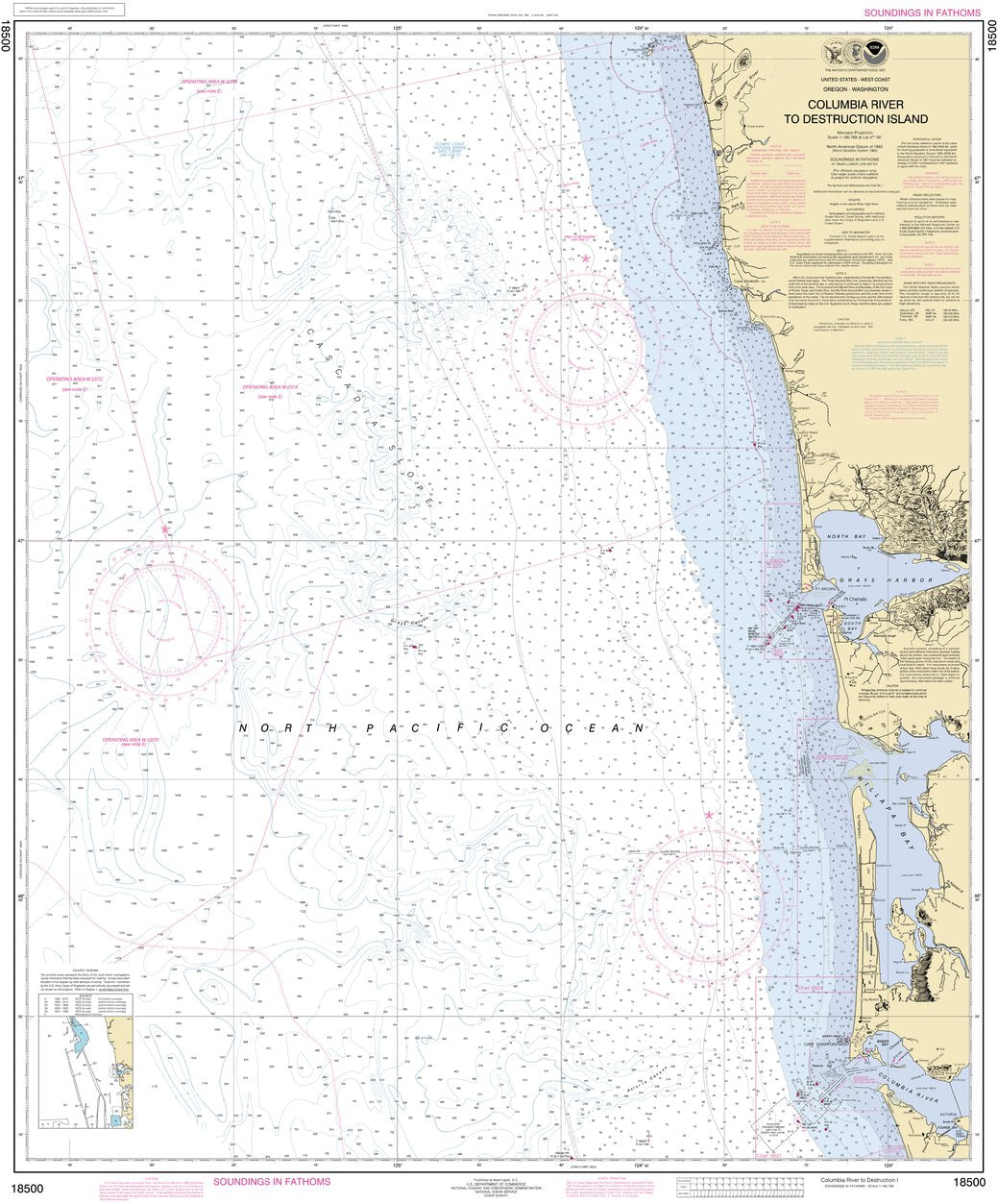 Columbia River To Destruction Island Map by National Oceanographic ...