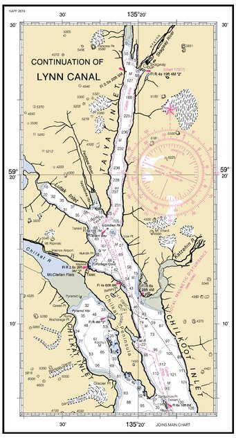 Continuation Of Lynn Canal Map by National Oceanographic & Atmospheric ...