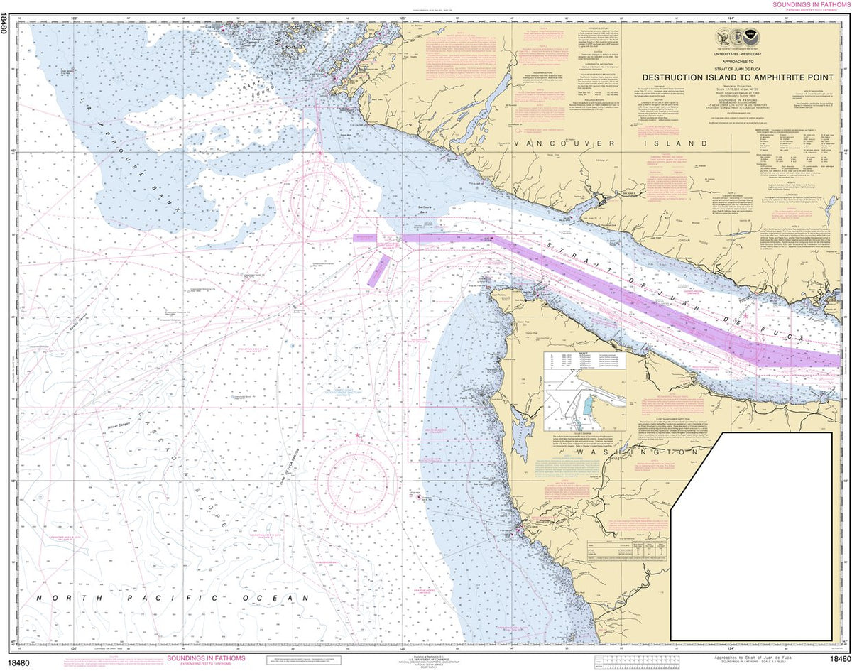 Destruction Island To Amphitrite Point Map by National Oceanographic ...
