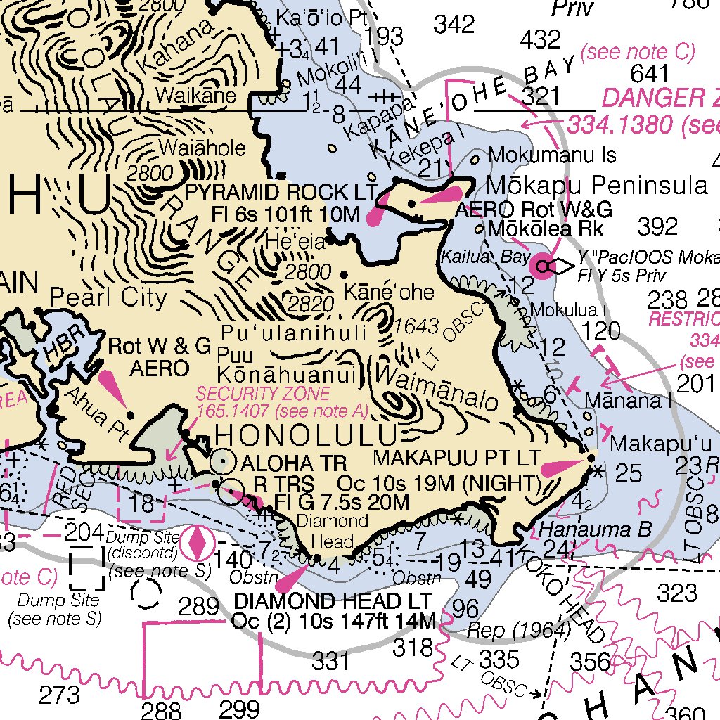 Hawaiian Islands Northern Part Map by National Oceanographic ...