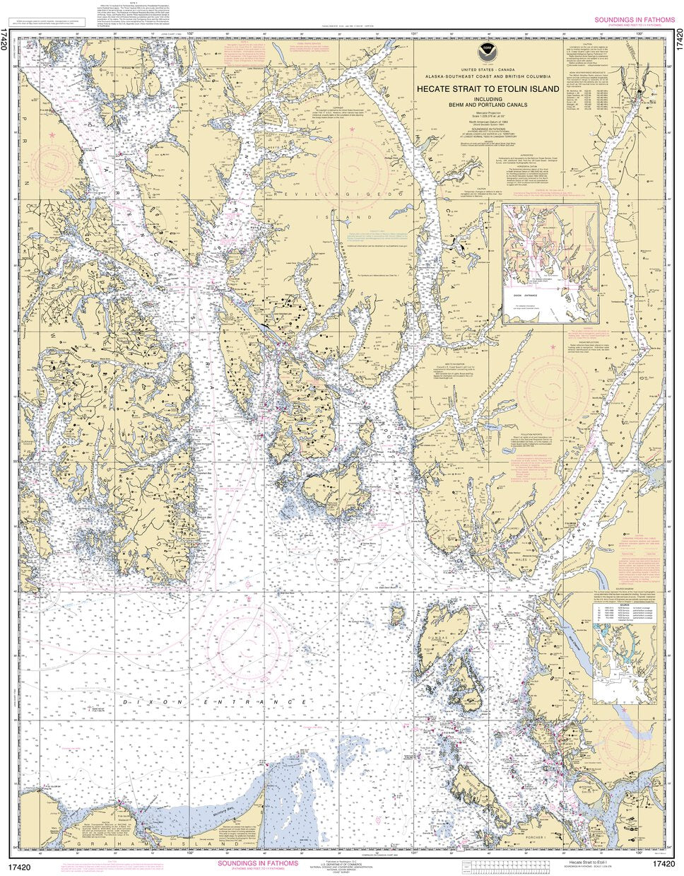 Hecate Strait To Etolin Island Map by National Oceanographic ...