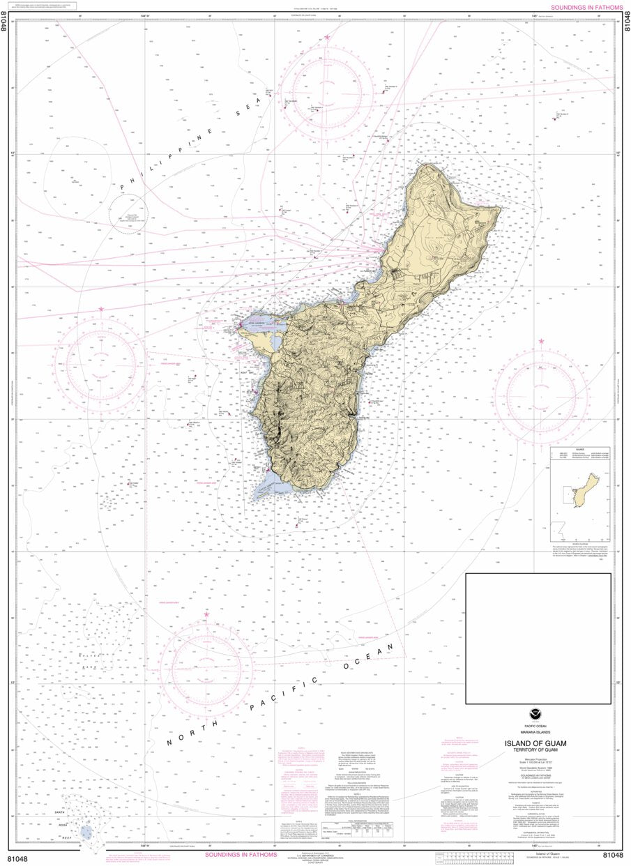 Island Of Guam Territory Of Guam Map by National Oceanographic ...