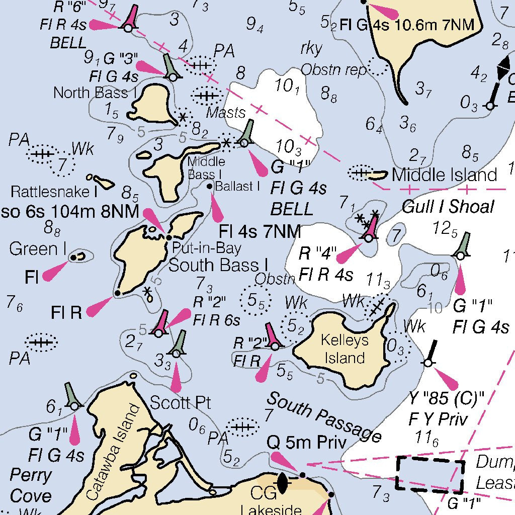 Lake Erie Map by National Oceanographic & Atmospheric Administration ...