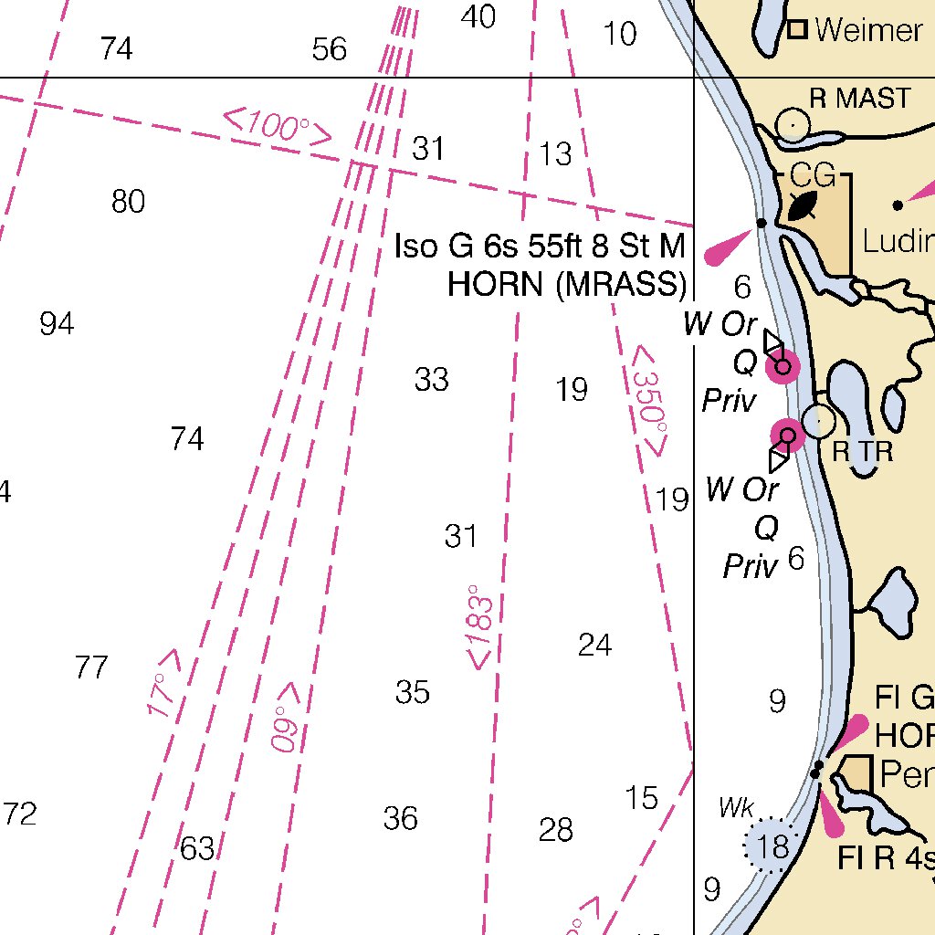 Lake Michigan Map by National Oceanographic & Atmospheric ...