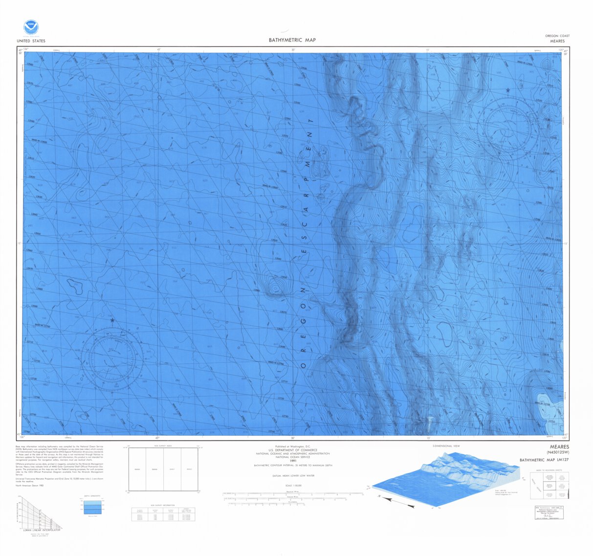 Meares (LM-127) Map by National Oceanographic & Atmospheric ...