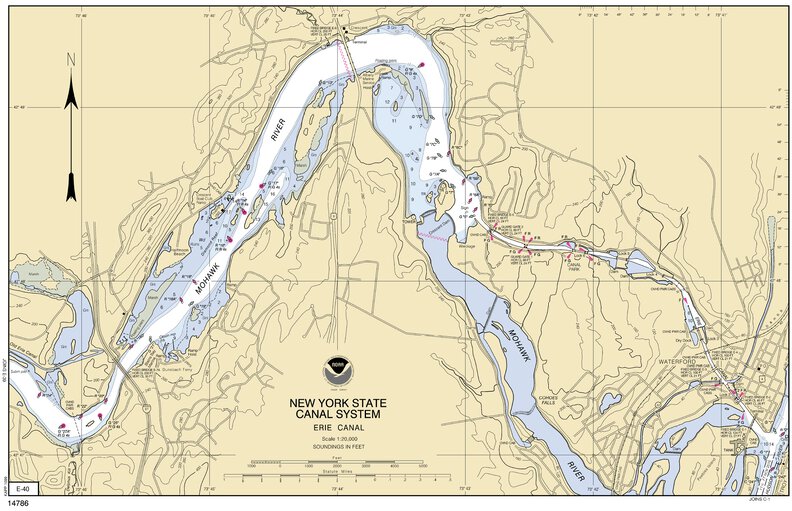 Mohawk River - Waterford Map by National Oceanographic & Atmospheric ...