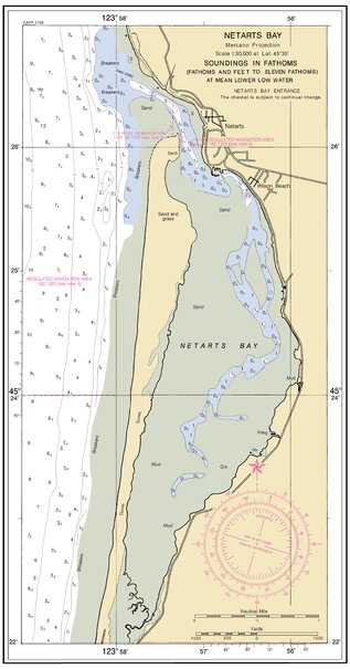 Netarts Bay Inset Map by National Oceanographic & Atmospheric ...