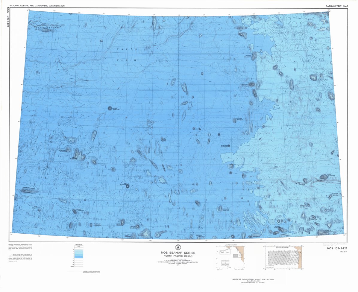 North Pacific Ocean (13242-12B) Map by National Oceanographic ...