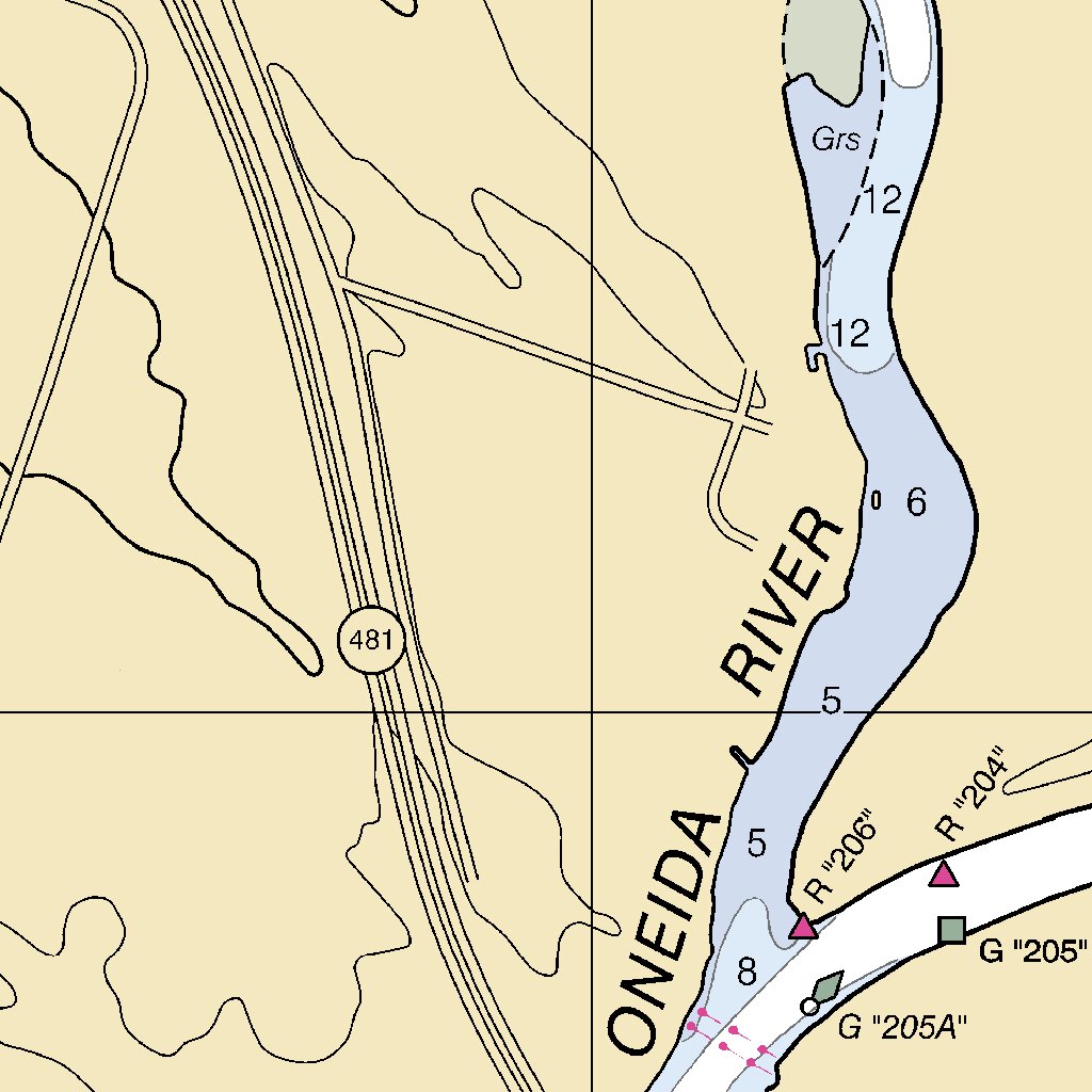 Oswego River - Oneida River - Phoenix Map by National Oceanographic ...