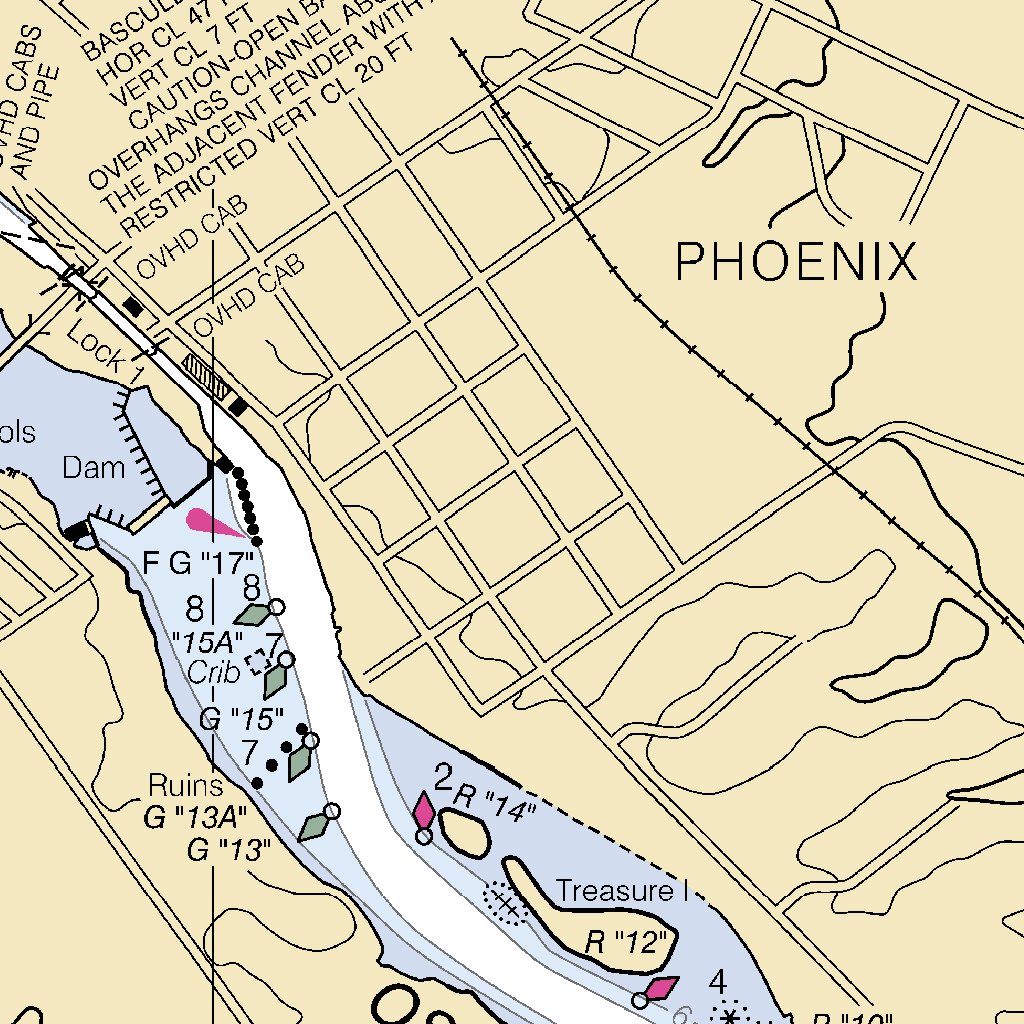 Oswego River - Oneida River - Phoenix Map by National Oceanographic ...