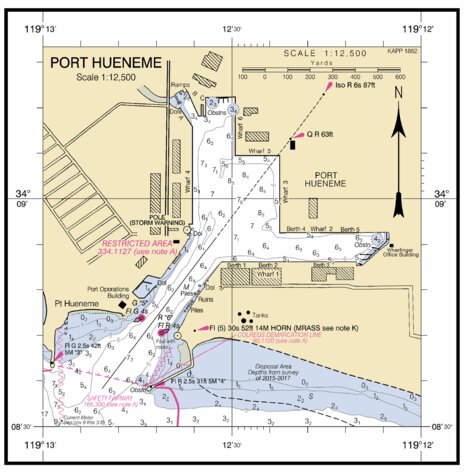 Port Hueneme Map by National Oceanographic & Atmospheric Administration ...
