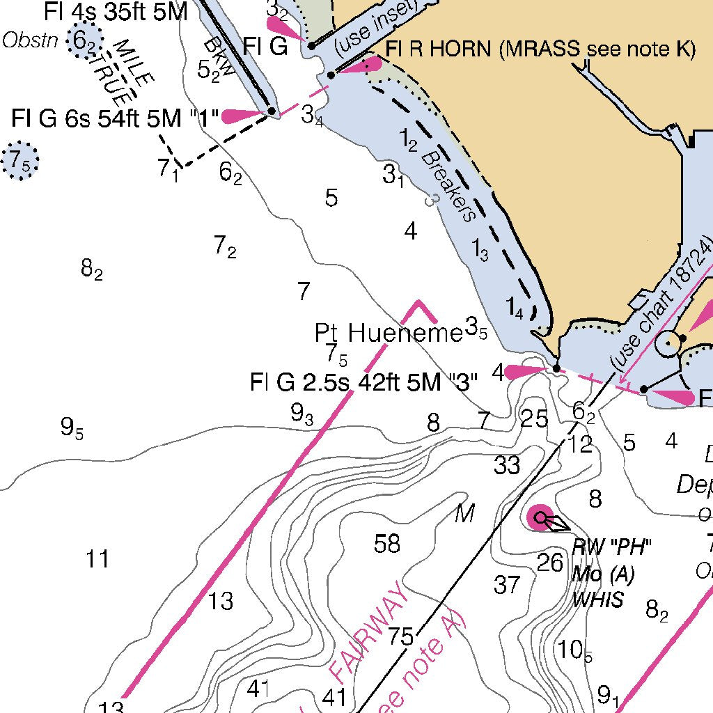 Port Hueneme To Santa Barbara Map by National Oceanographic ...