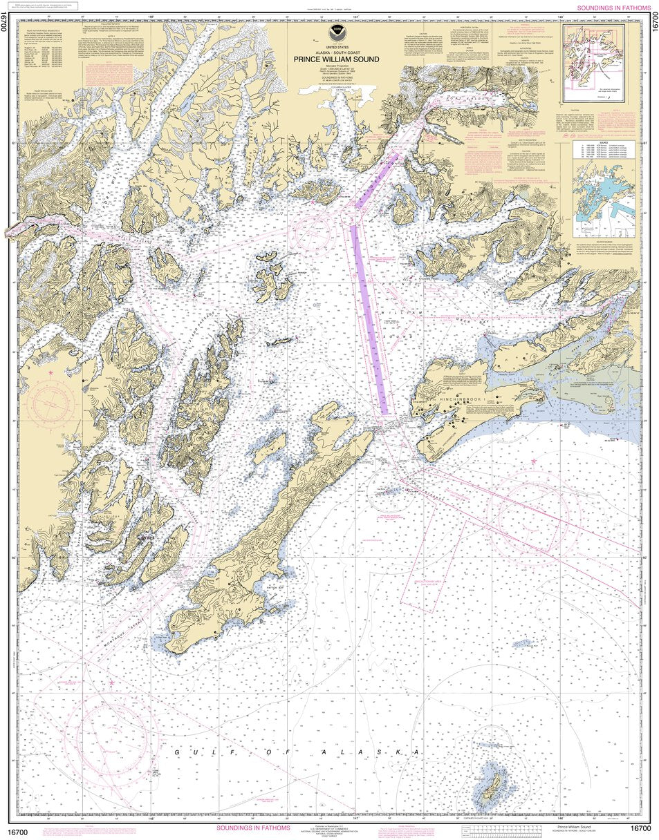 Prince William Sound Map by National Oceanographic & Atmospheric ...