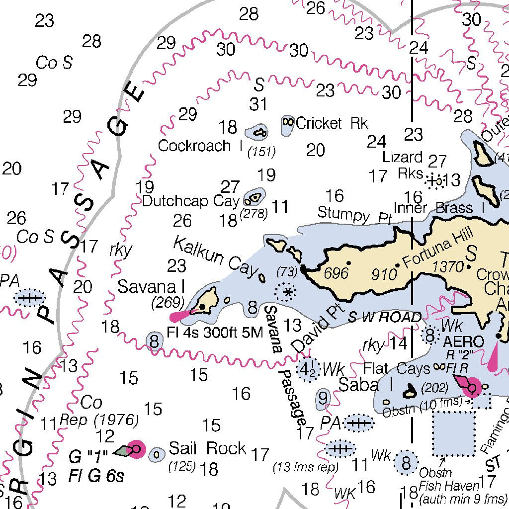 Puerto Rico And Virgin Islands Map by National Oceanographic ...
