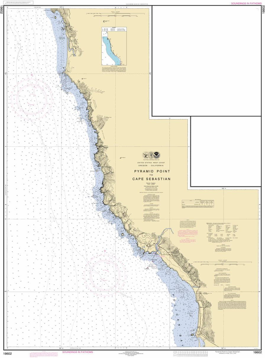Pyramid Point To Cape Sebastian Map by National Oceanographic ...