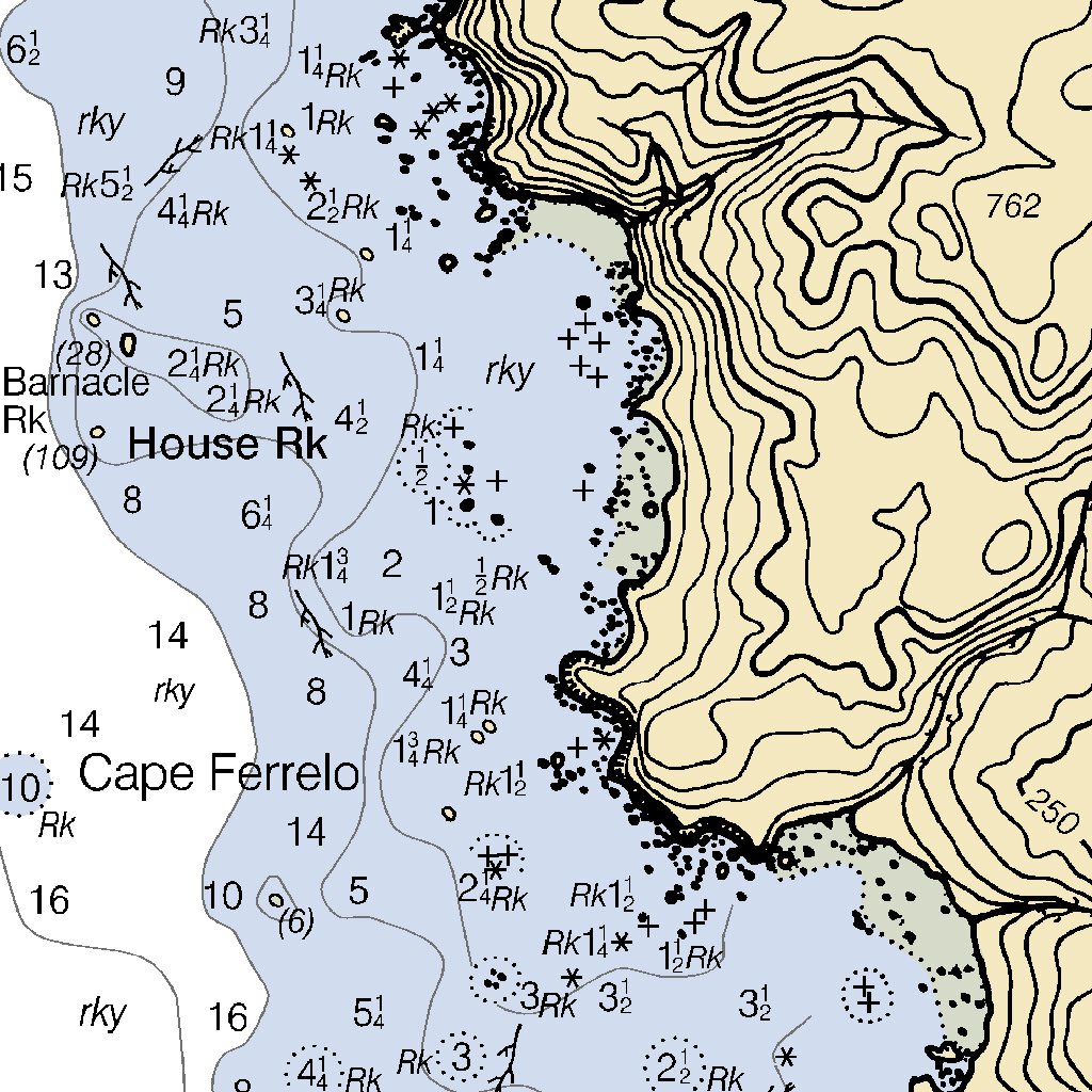 Pyramid Point To Cape Sebastian Map by National Oceanographic ...