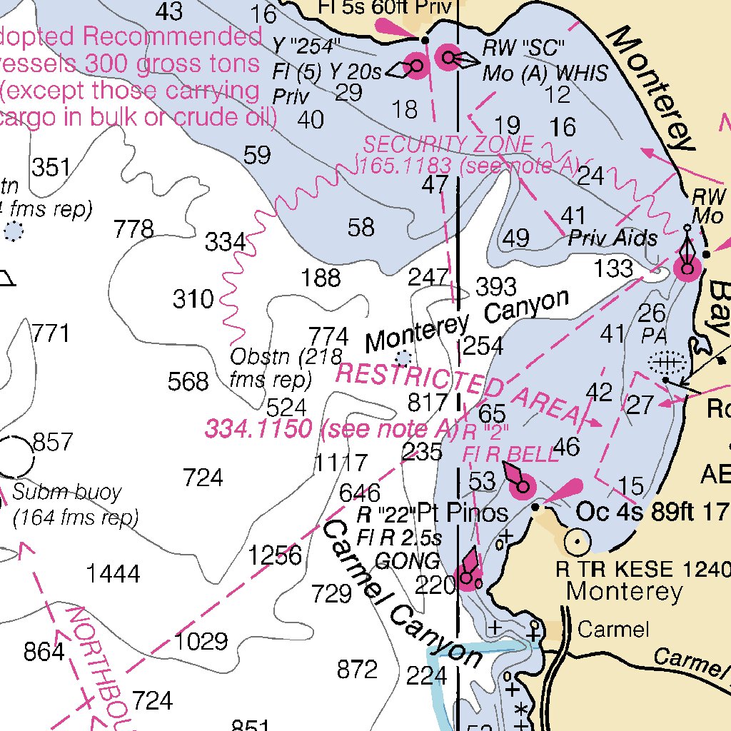 San Diego To San Francisco Bay Map by National Oceanographic ...