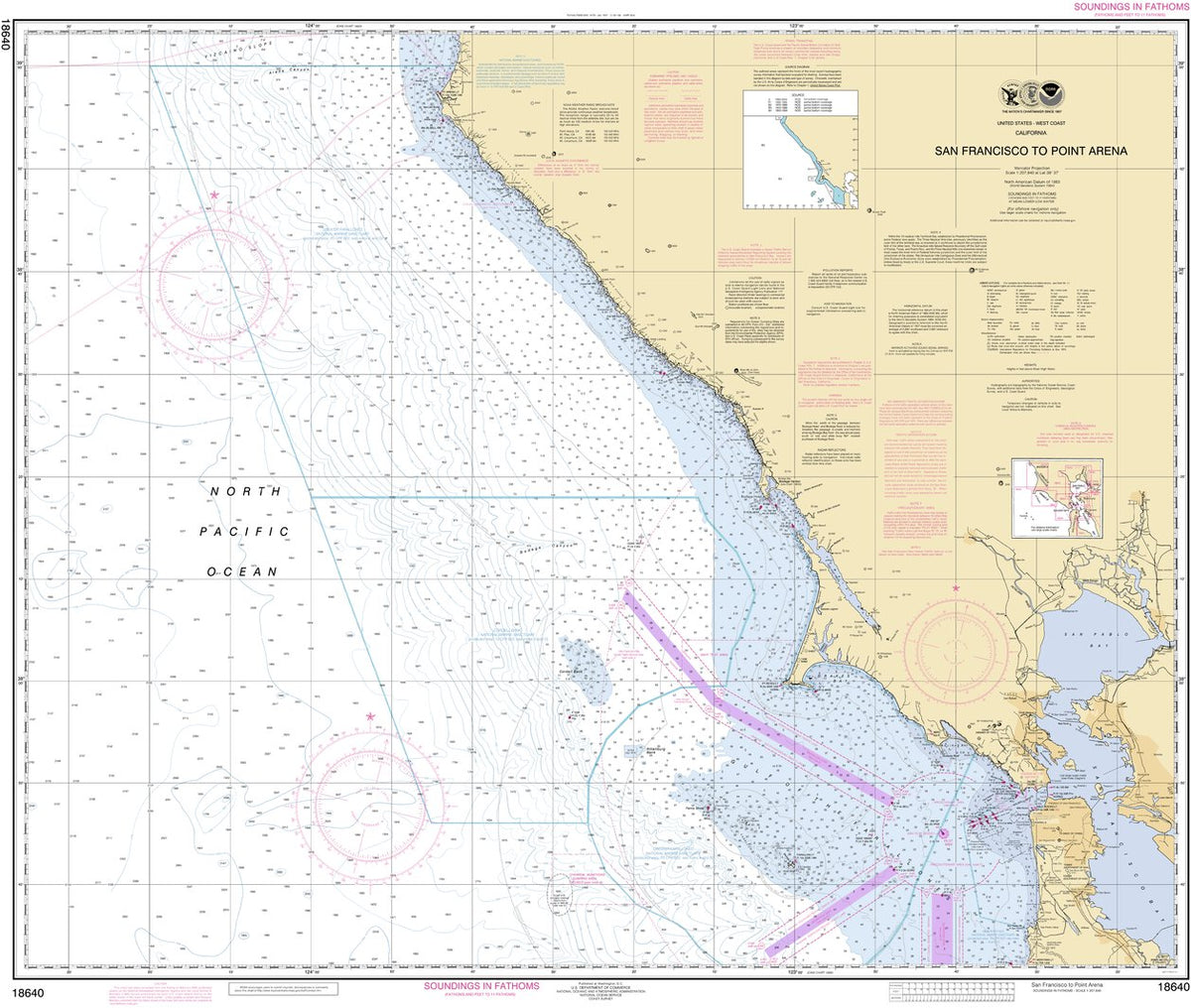 San Francisco To Point Arena Map by National Oceanographic ...