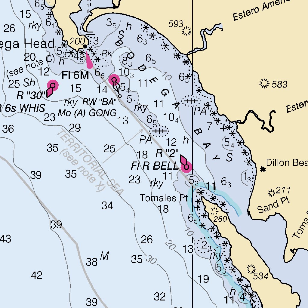San Francisco To Point Arena Map by National Oceanographic ...