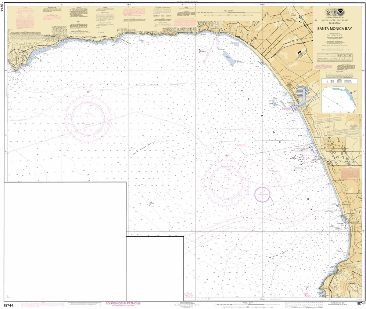 Santa Monica Bay Map by National Oceanographic & Atmospheric ...