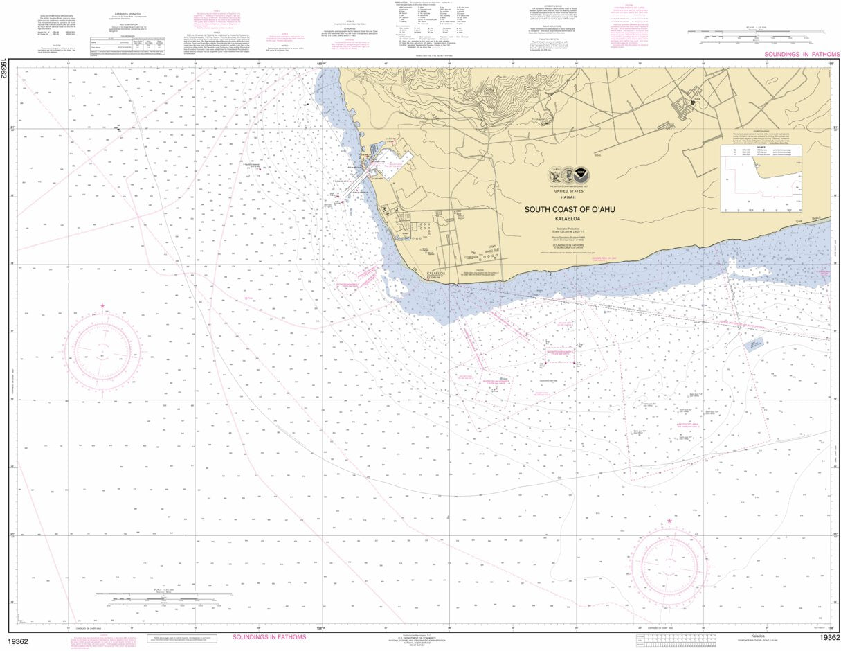 South Coast Of Oahu Kumumau Point To Barbers Point Map by National ...