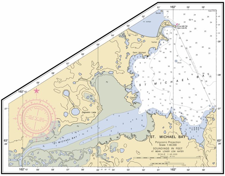 St. Michael Bay Map by National Oceanographic & Atmospheric ...