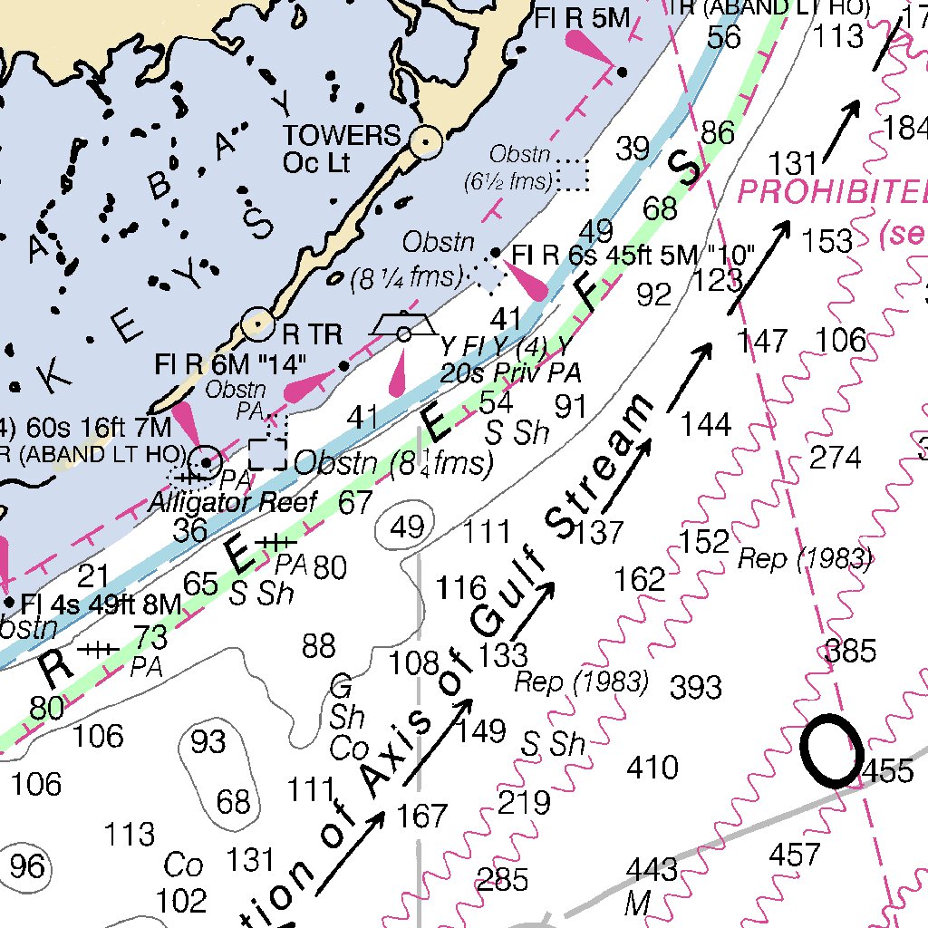 Straits Of Florida And Approaches Map by National Oceanographic ...