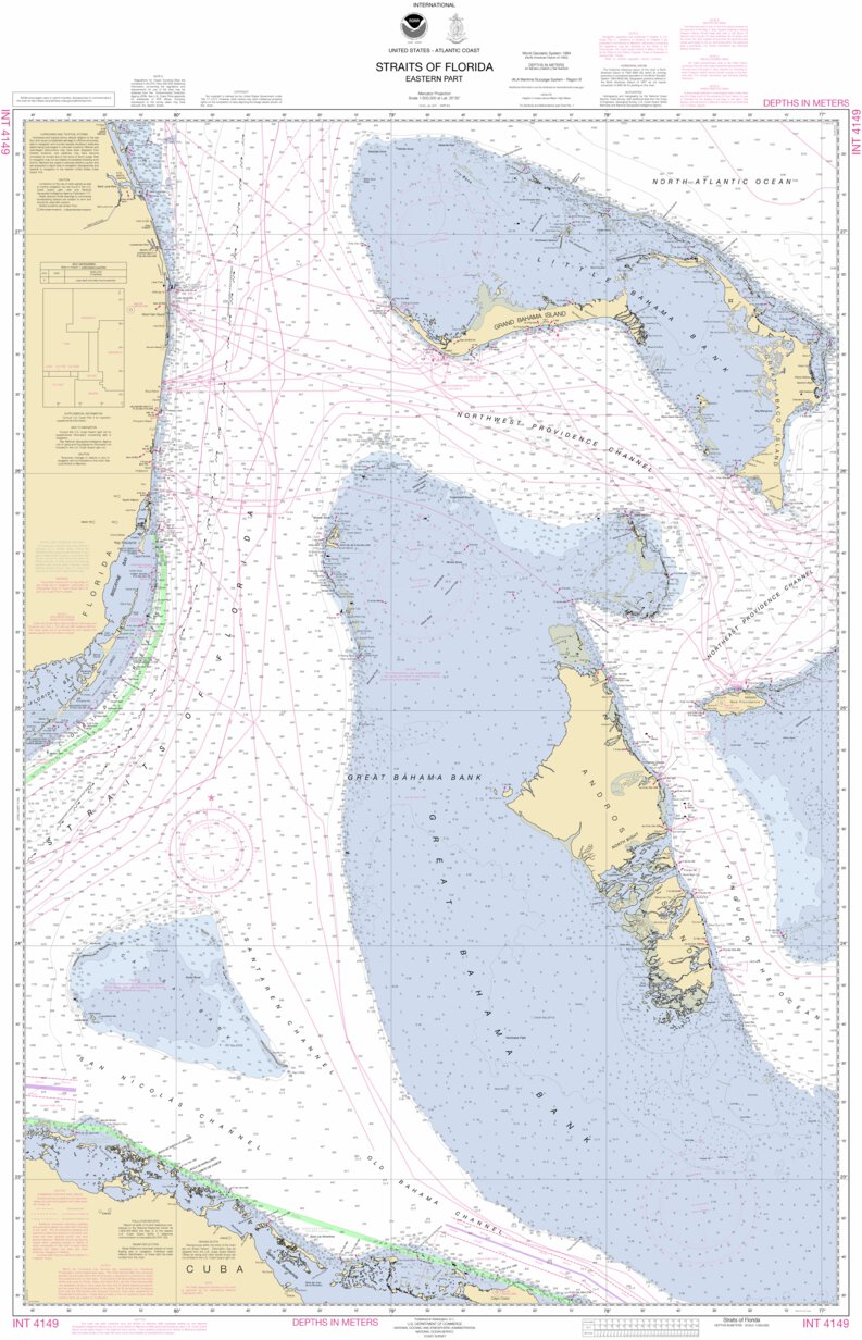 Straits Of Florida - Eastern Part Map by National Oceanographic ...